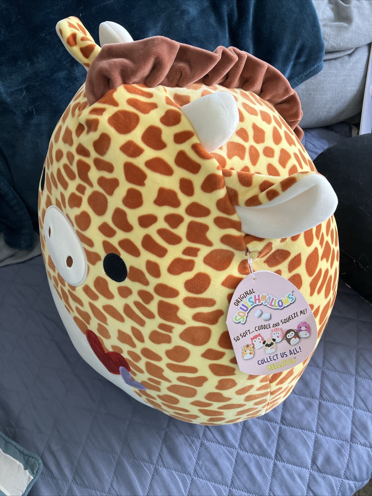 Kellytoy Squishmallow 16 inch Valentine's Le Micah The Giraffe Plush ...