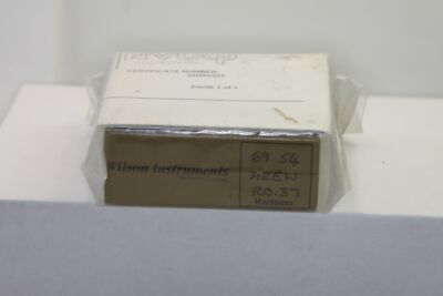 WILSON ROCKWELL HARDNESS TEST BLOCK 69.54 HREW R 0.37 | eBay