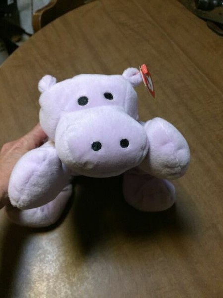 1996 Ty The Pillow PAL Collection Tubby Purple Hippo Plush Animal Toy ...
