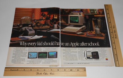 Vtg 1985 Apple IIc Mac Macintosh Computers Children School Desk 2 Page ...