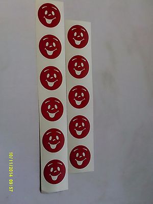 20 - 500 Red smiley face stickers fun children boys girls fundraising ...