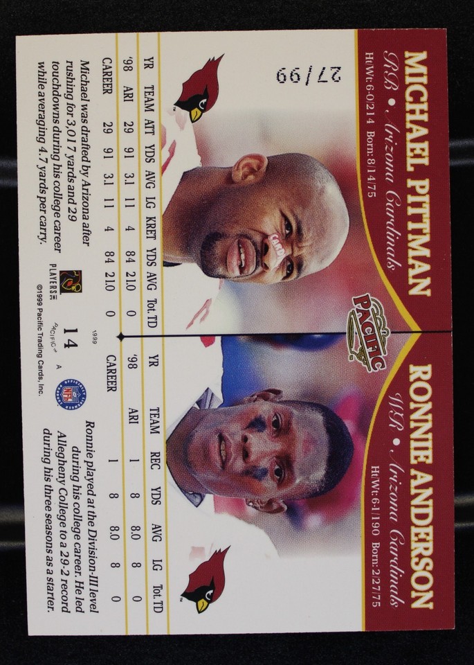 1999 Pacific Copper #14 Michael Pittman/Ronnie Anderson 27/99 | eBay