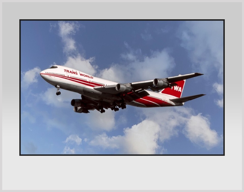 TWA Airlines 1980's Colors Boeing 747-131 11" x 14" Color Photo ...