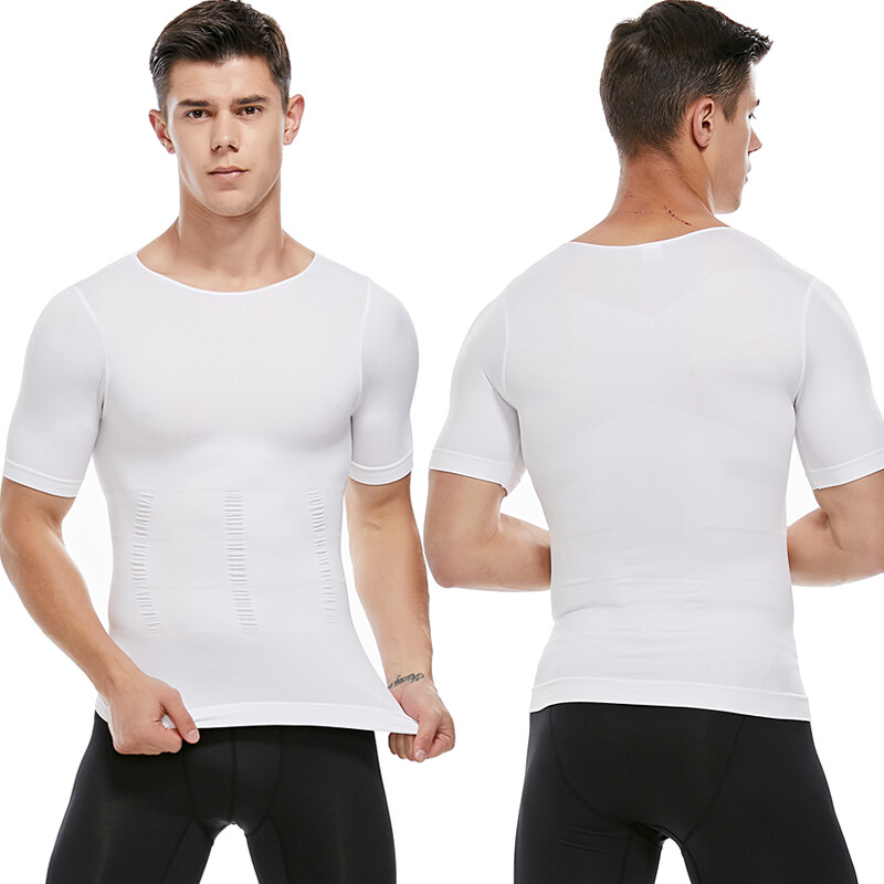 Men's Body Shaper Toning T-Shirt Ultra Durable Vest Compression ...