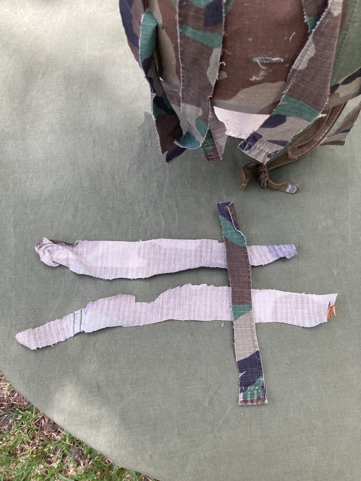 USGI Helmet Scrim Handmade from M81 Woodland BDU’s Repro “Manchu Hair ...