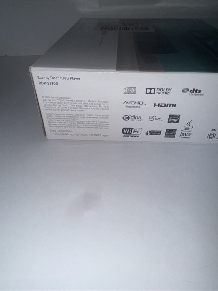 Sony BDP-S3700 Blu-ray DVD Player w/ Wi-Fi Netflix YouTube HDMI Streaming 120V | eBay