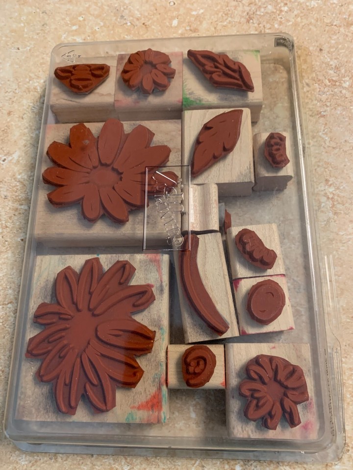 Stampin' Up! 2000 Definitely Decorative Daisy Set Wood Mounted Rubber ...