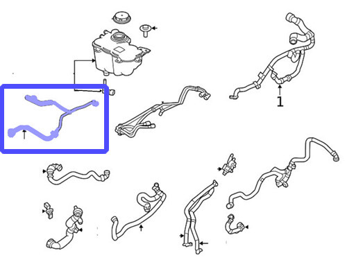 GENUINE LAND ROVER RADIATOR TO EXPANSION TANK HOSE RANGE ROVER VELAR ...