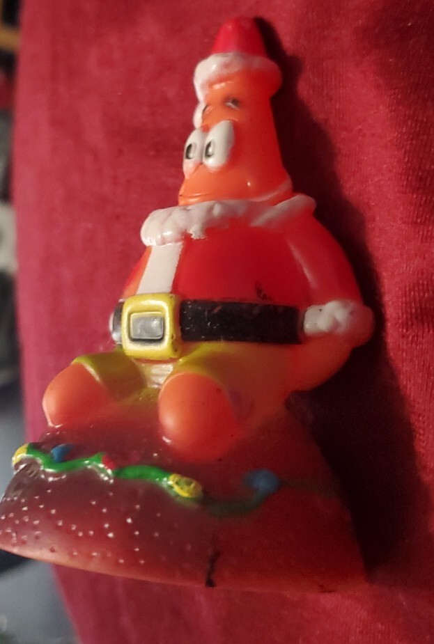 Patrick SpongeBob Rubber PVC Toy Figure 2006 Christmas Lights 3.5” Cake ...
