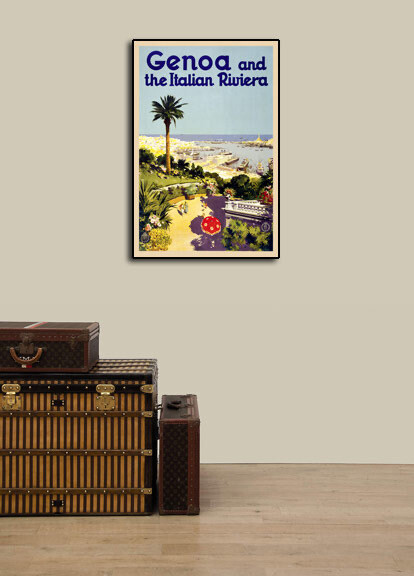 Genoa on Italian Riviera 1938 Vintage Style Travel Poster - 16x24 | eBay