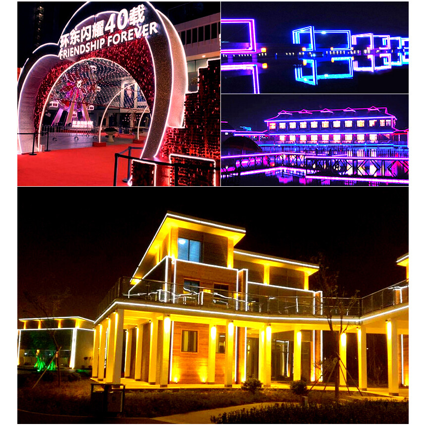 110V LED Neon Rope Light Strip Waterproof Indoor Outdoor Buliding Home ...