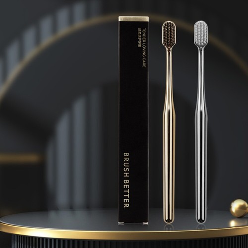 Gold Silver Adult Tooth Brush Electroplate Dental Brushes Soft ...