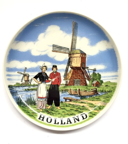 VTG 50s Dutch Plate Windmill Holland Dutch Decor Collectable Plate 20cm ...