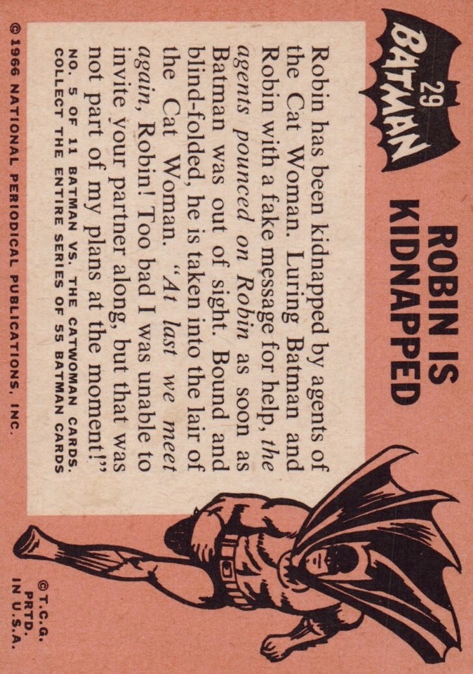 1966 Batman Cards 29 Robin is kidnapped | eBay