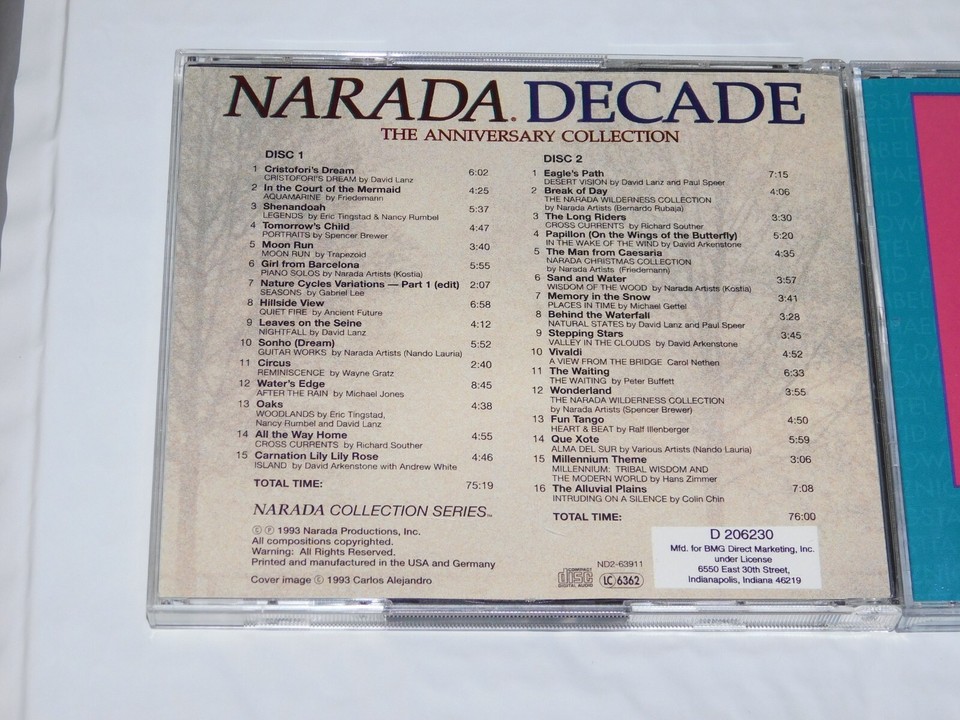 2 CD Lot Narada Decade: The Anniversary Collection: Selected Works The ...