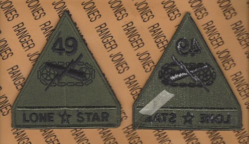 US Army 49th Armored Division LONE STAR OD Green & Black BDU uniform ...