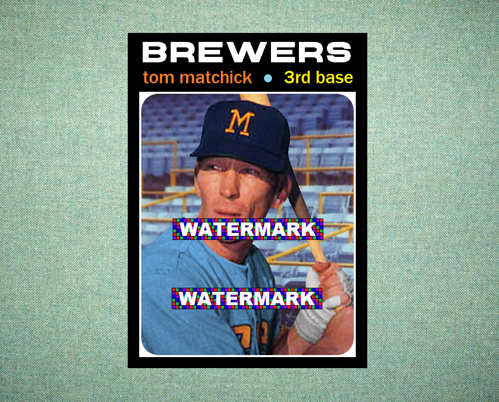 Tom Matchick Milwaukee Brewers 1971 Style Custom Baseball Art Card | eBay