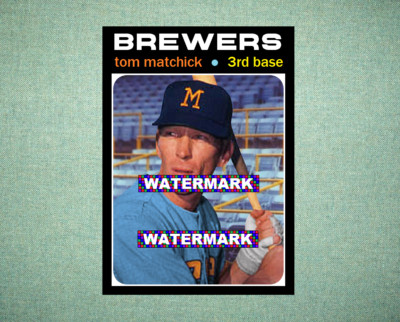 Tom Matchick Milwaukee Brewers 1971 Style Custom Baseball Art Card | eBay