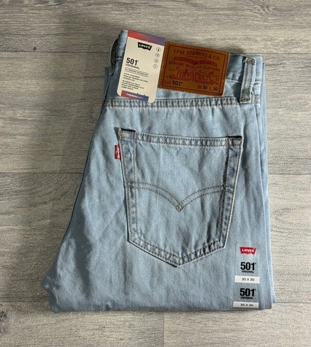 Levis® 501 Men's Denim Jeans Original Fit bottoms Straight Leg Light ...