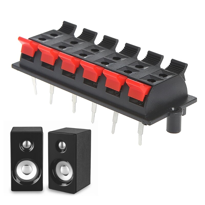12 Way 2 Row Push Release Connector Block Plate Stereo Speaker Terminal ...