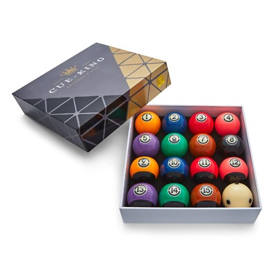 Cue-King Black Edition Pool Balls Billiard Balls 2" UK Size Complete ...