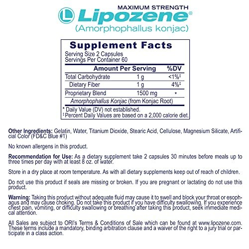 Lipozene MEGA Bottle - 120 Capsules Making it Our Largest Size ...