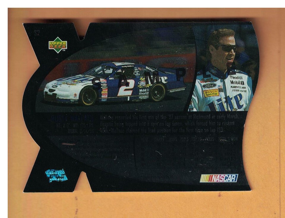Rusty Wallace AUTOGRAPHED 1997 Upper Deck SPx NASCAR SAMPLE CARD SIGNED ...