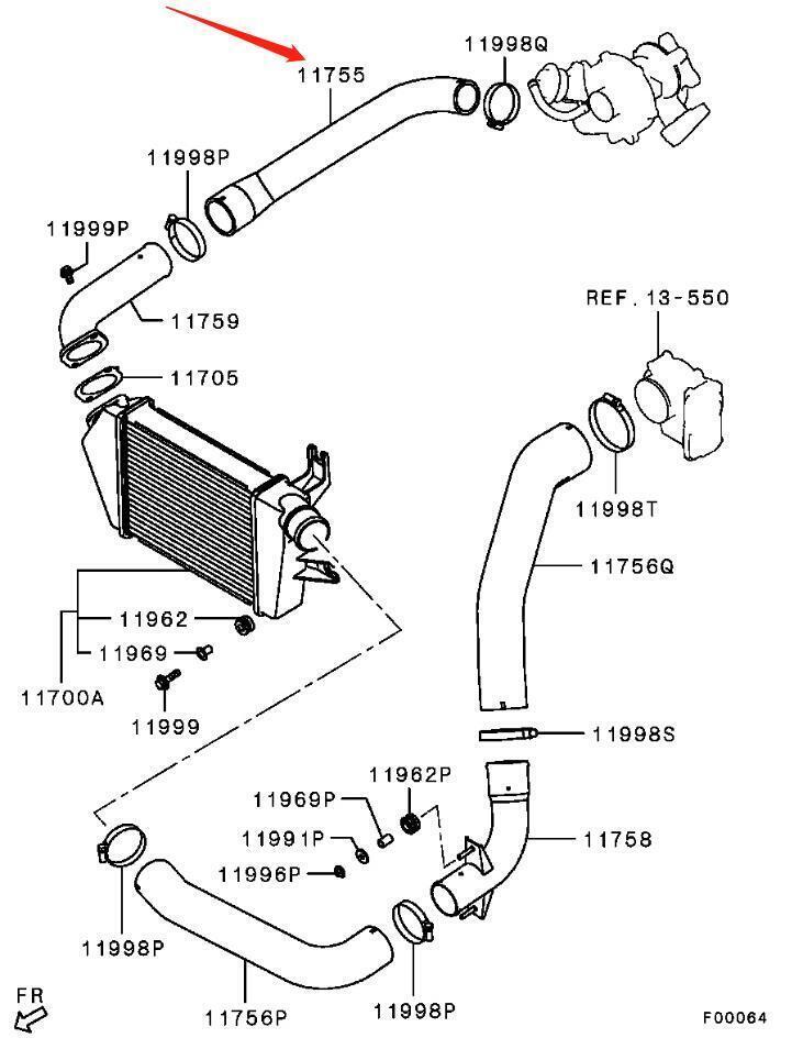 Intercooler To Turbo Hose For Mitsubishi Triton MN 2.5L Turbo Diesel ...