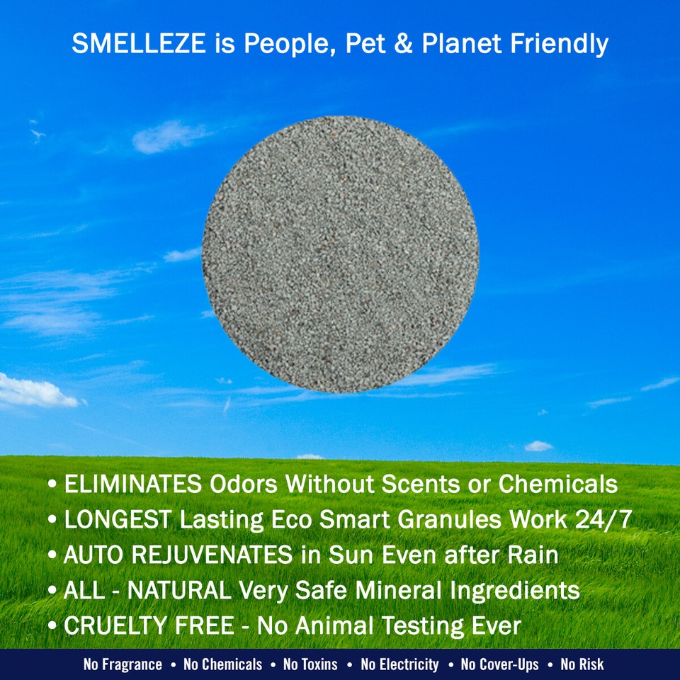 SMELLEZE Natural Trash Smell Removal Deodorizer: 50 lb. Gran. Rids ...