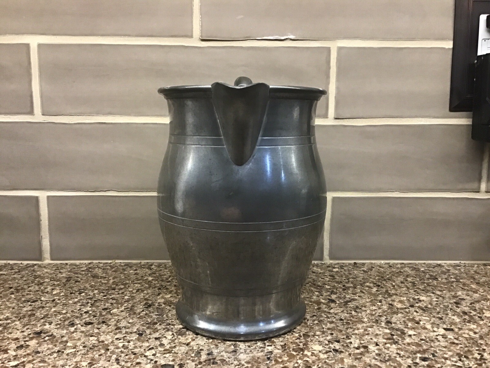 Very rare. Early Antique Primitive Pewter Water Pitcher - MARKED PEWTER ...