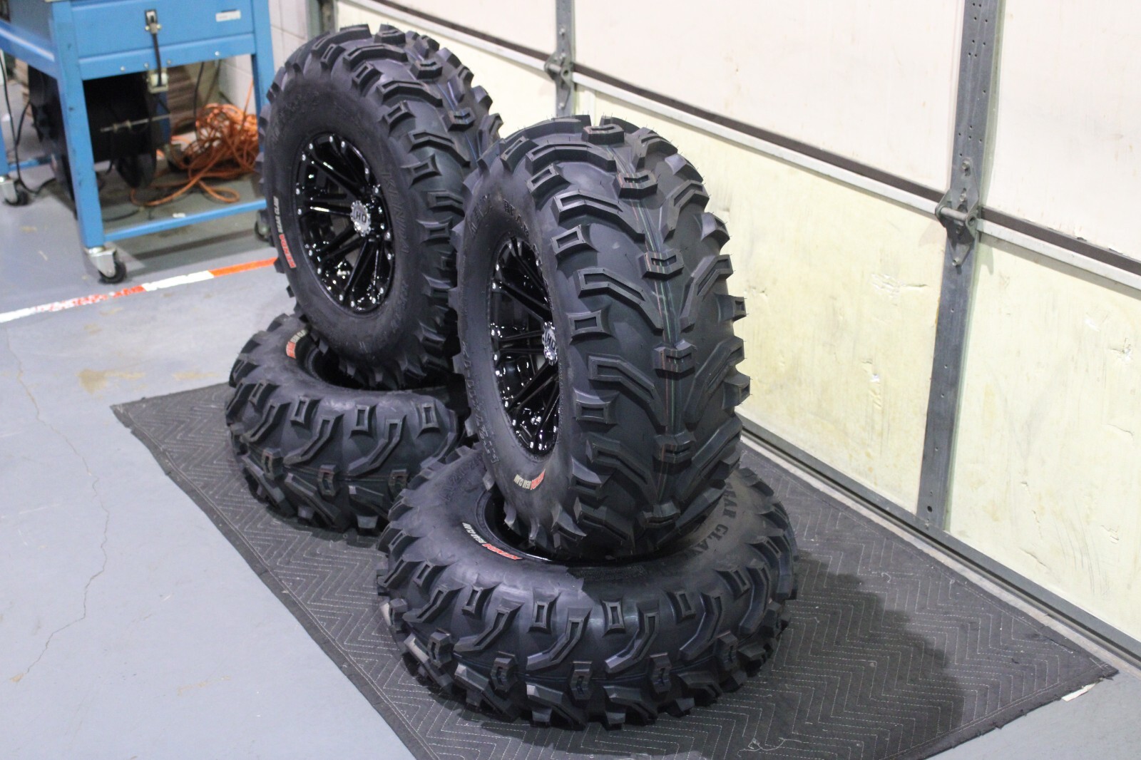 YAMAHA BIG BEAR 400 IRS 27" BEAR CLAW ATV TIRE & STI HD3 BLK WHEEL KIT ...