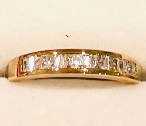 14k Gold Moissanite Channel Cut Eternity Band Wedding Engagement | eBay