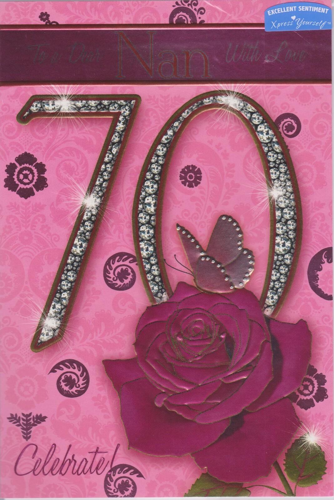 Nan 70th Birthday Card ~ Happy 70th Birthday Nan ~ To A Dear Nan | eBay