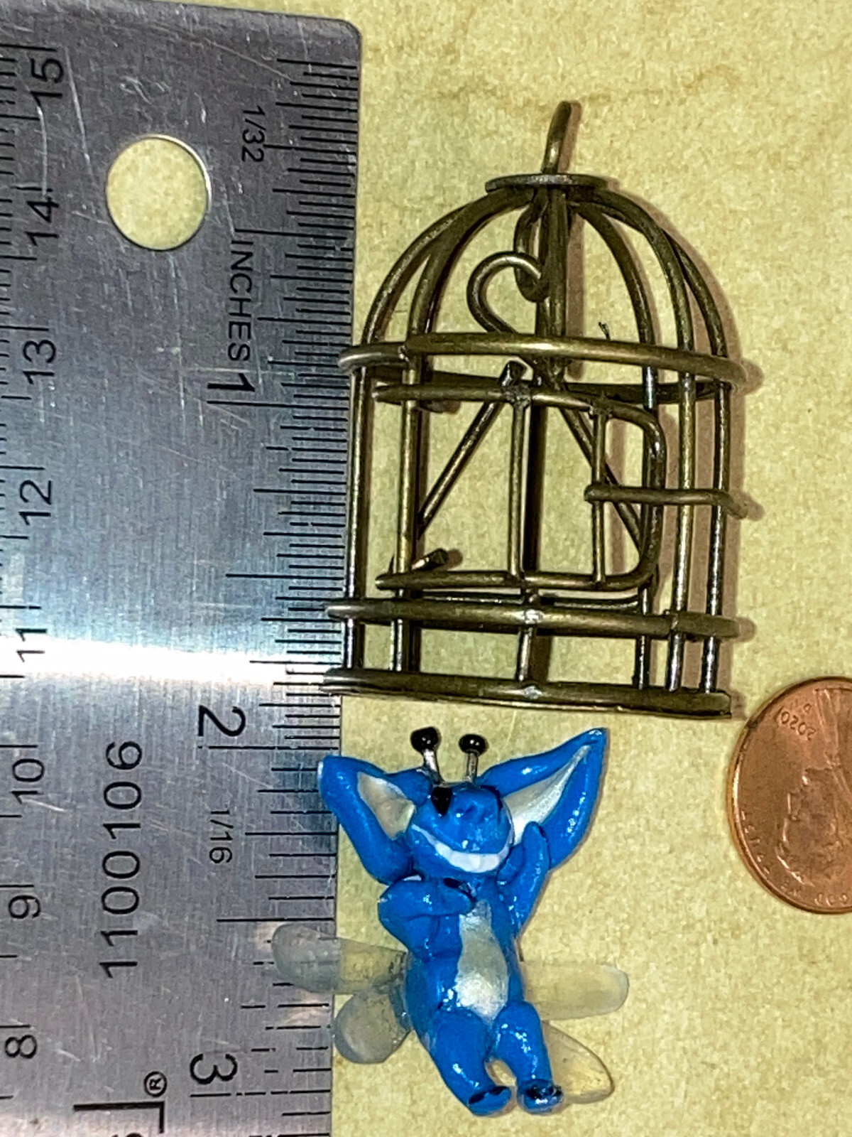 Miniature TINY 1 Corish pixie bead eyes + 1 cage Magic Wizard Doll ...