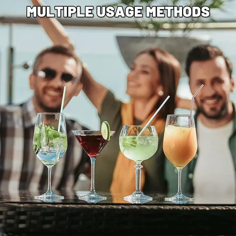 100 Straws Plastic Bendy Colourful Straws Birthday Wedding Summer Party ...