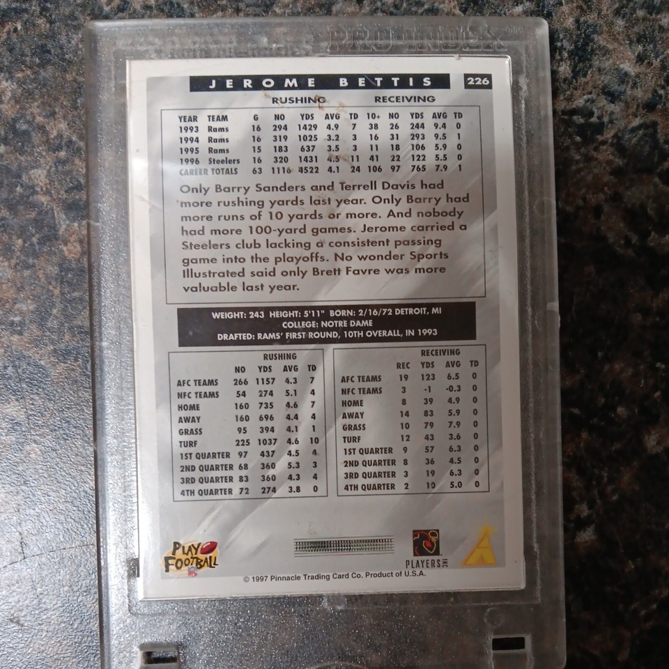 1997 Score - Hobby Reserve #226 Jerome Bettis | eBay