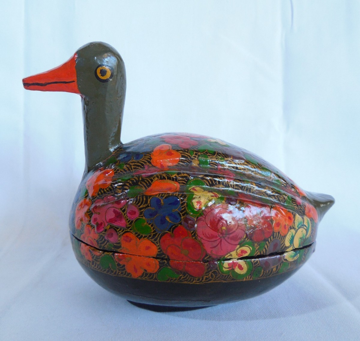 Wooden Trinket Box With Picture Of Ducks