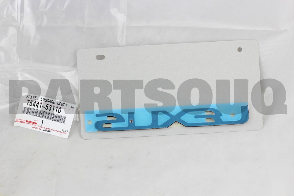 7544153110 Genuine Toyota PLATE, LUGGAGE COMPARTMENT DOOR NAME, NO.1 ...