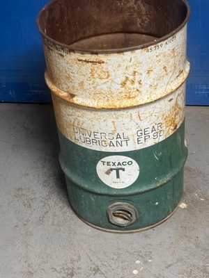 VTG TEXACO GEAR LUBRICATION OIL DRUM BARREL CAN | eBay