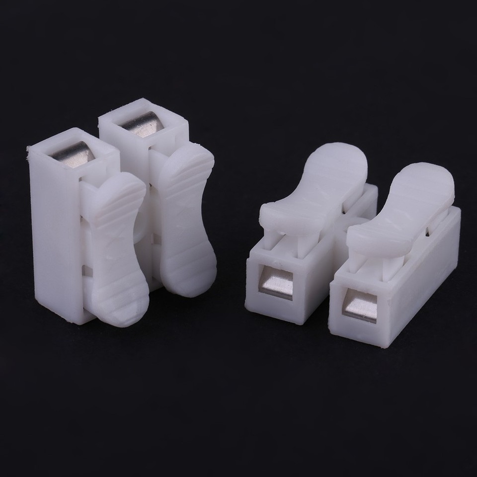 50pcs/lot Push Type Wire Connector 2P Butt Joint Terminal Blocks For ...