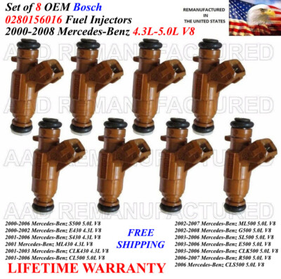 8X OEM Bosch Fuel Injectors For 2000-2008 Mercedes-Benz 4.3L 5.0L V8 ...