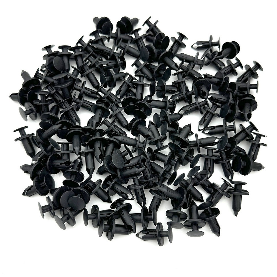 120PCS 8mm Bumper Retainer Clips Auto Car Plastic Push Rivets Fastener ...