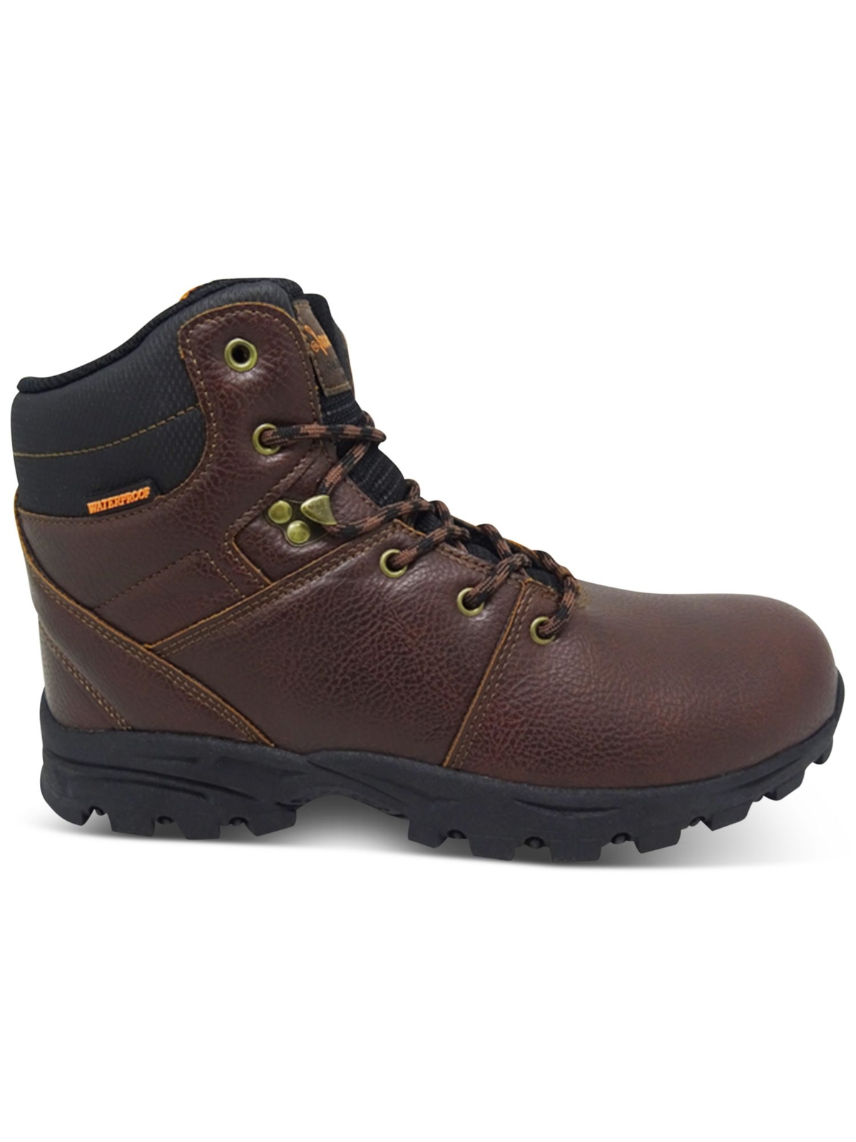 WEATHERPROOF VINTAGE Mens Brown Mixed Media Jeremiah Round Toe Hiking ...