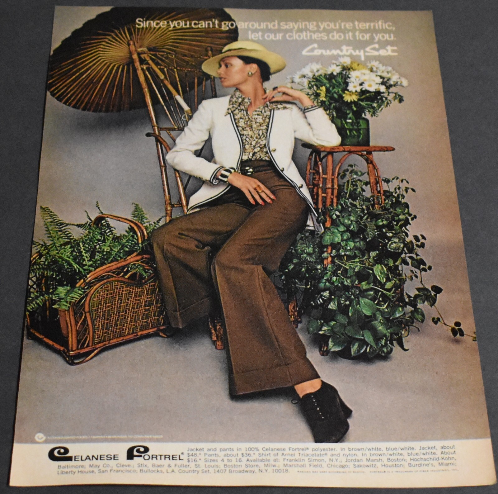 1973 Print Ad Fashion Style Lady Heels Country Set Celanese Fortrel ...