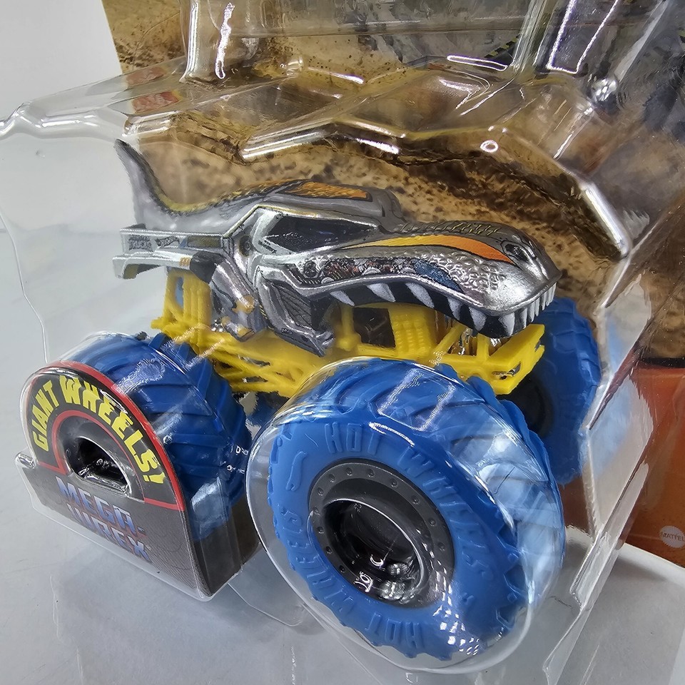 Hot Wheels Monster Trucks Duos MEGA WREX Yellow Silver 2 pack Die-Cast ...