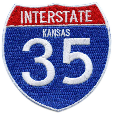 Kansas Interstate I-35 Sign Embroidered Iron On Patch | eBay