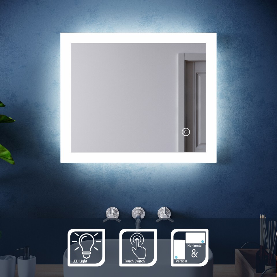 Illuminated LED Bathroom Mirror Touch/Infrared Sensor/Button Switch ...