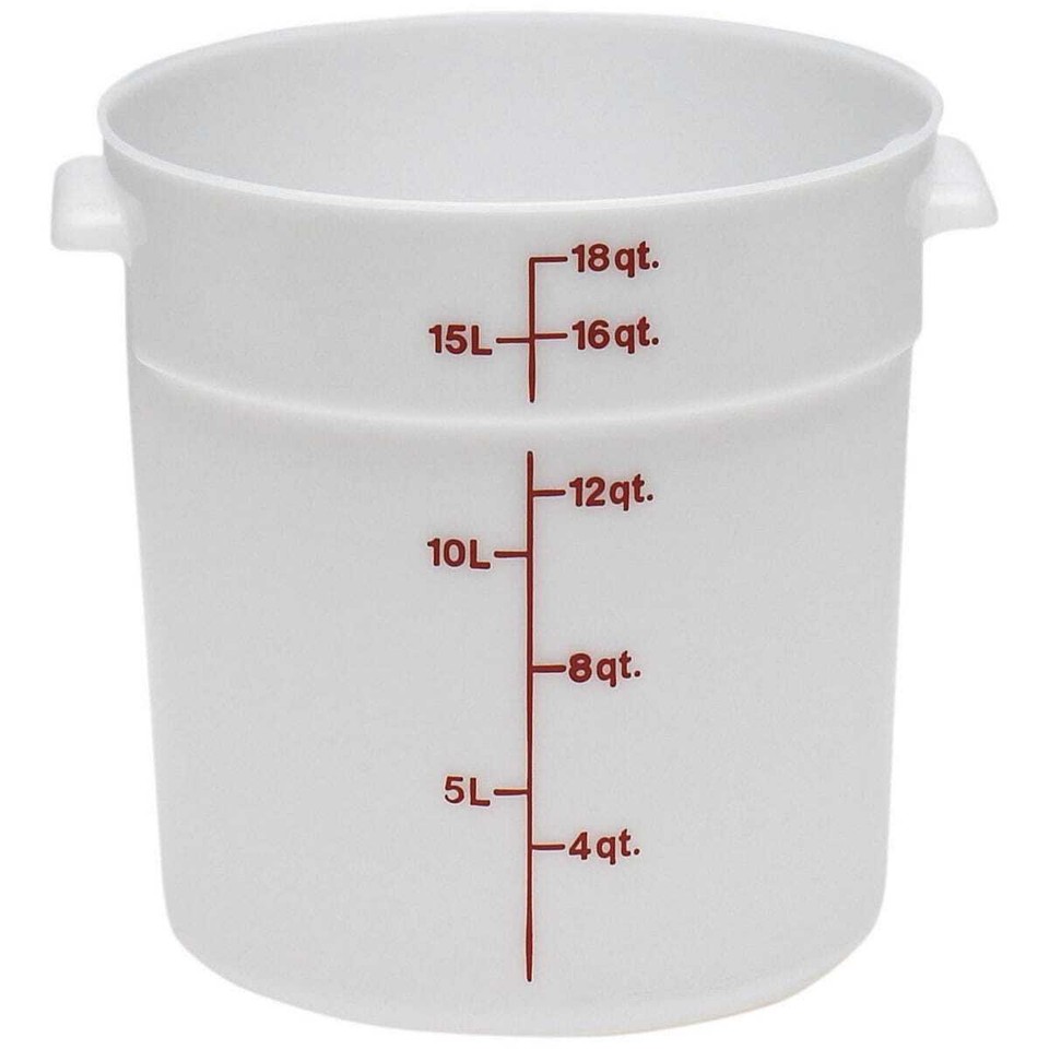 Cambro RFS18148 White Poly Round 18 Qt Storage Container without Lid | eBay