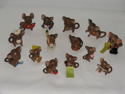 14 VINTAGE JOSEF ORIGINALS MICE FIGURINES 13 MICE HAVE JOSEF STICKER 3 ...