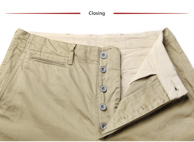 Bronson Repro Model Early Military Chino Khaki Pants US Army Cargo ...